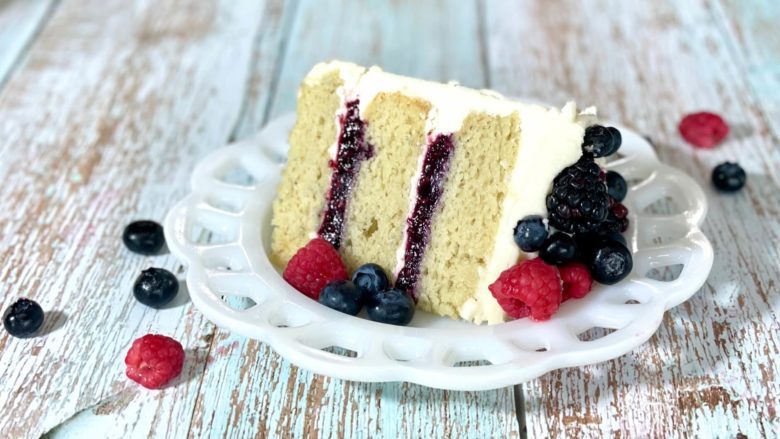 Easy Mixed Berry Cake Filling with Frozen Berries - Amycakes Bakes