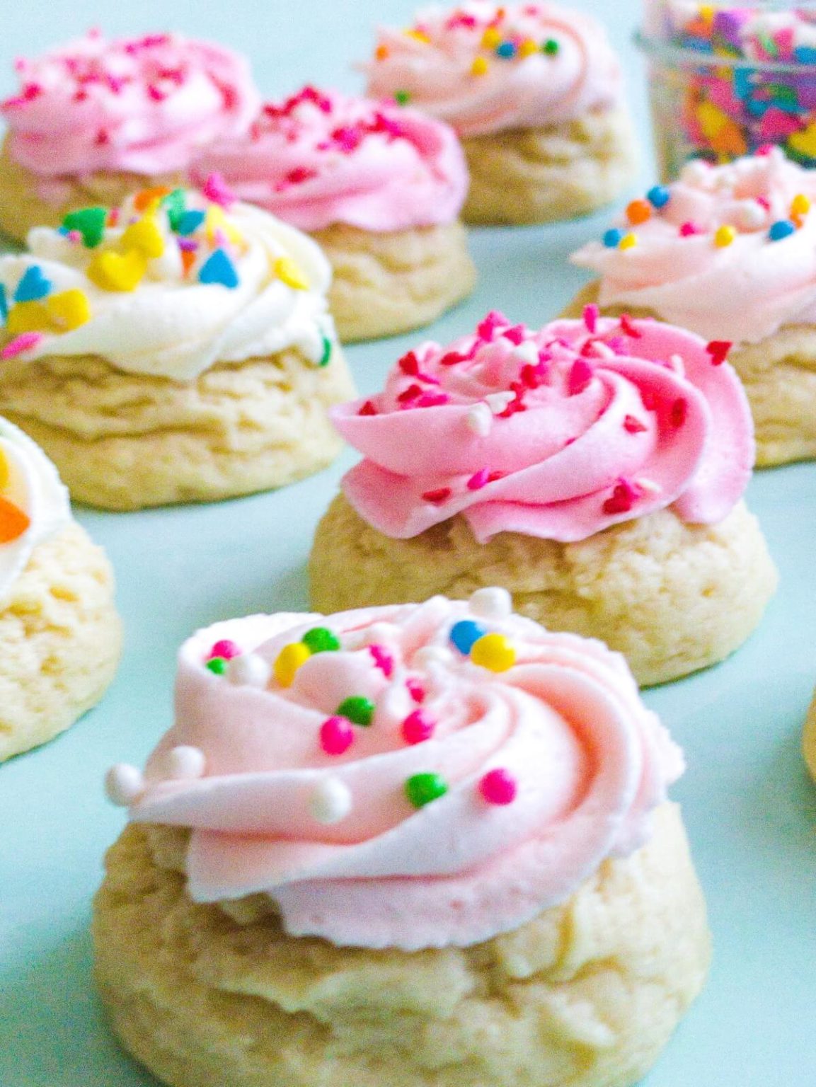 Soft Frosted Mini Sugar Cookies - Amycakes Bakes